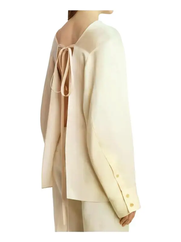 Khaite Durion Tie-back Blouse - Neutrals