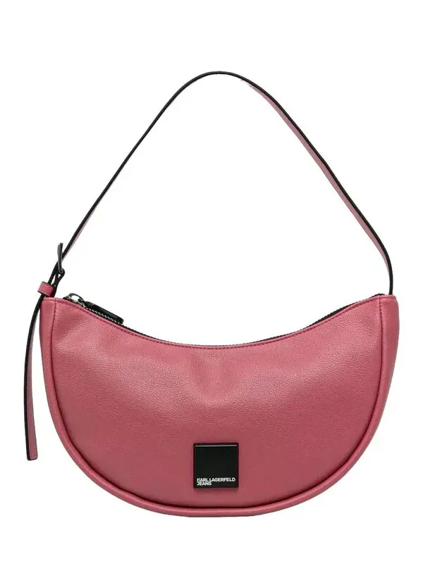 Karl Lagerfeld Klj Logo Half-moon Shoulder Bag - Pink