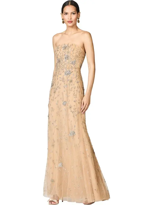 Sachin & Babi Embellished Vienna Gown - Fawn