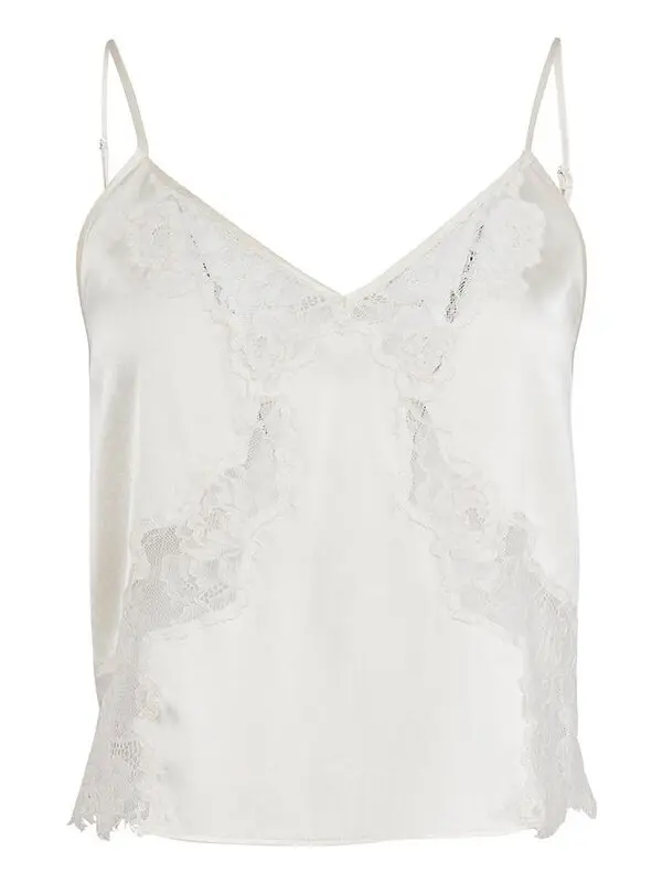 Fleur Du Mal Juliet Lace Silk Camisole - Vanilla