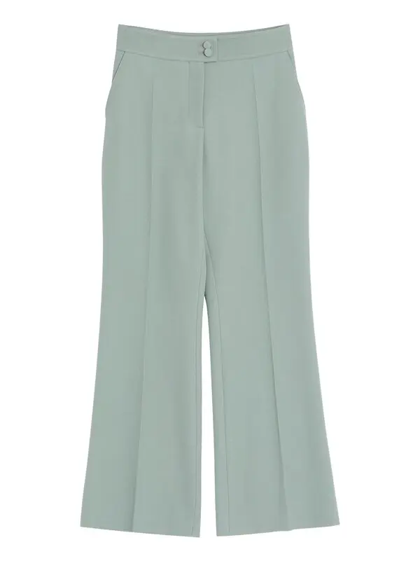Valentino Garavani Wool Twill Flared Trousers - Blue