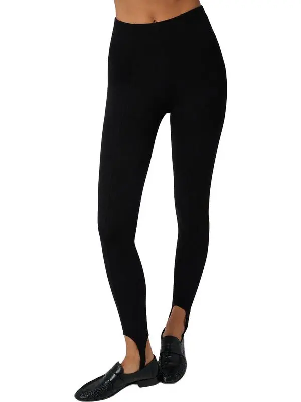 WeWoreWhat Cotton Stirrup Legging - Black