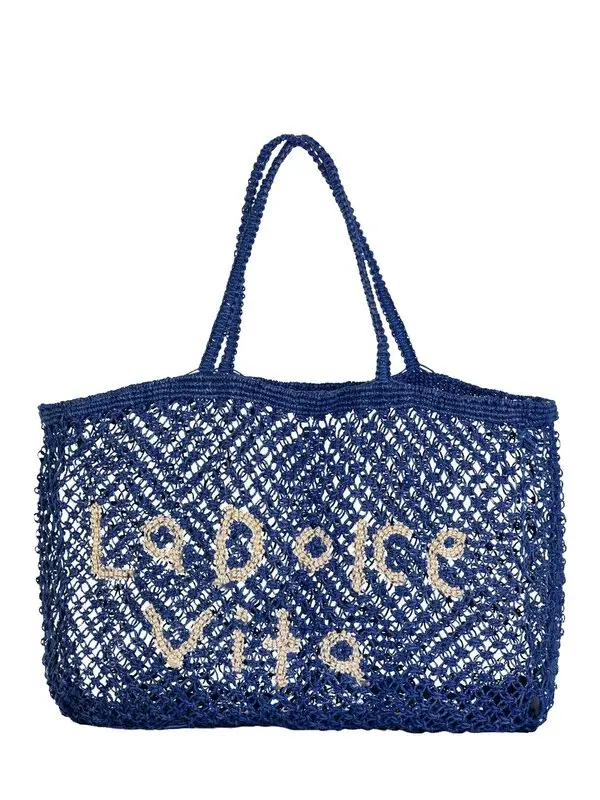 TIN MARIN La Dolce Vita Woven Jute Tote - Blue
