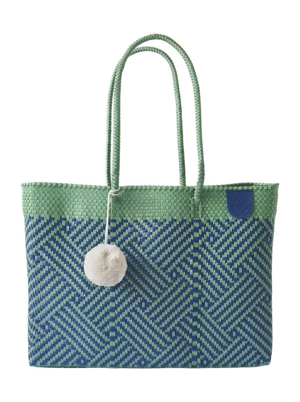 TIN MARIN Palmera Woven Super Tote - Teal