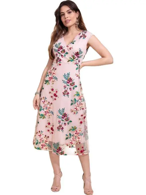 ALIE STREET LONDON Grace Midi Dress - Blushing Blooms