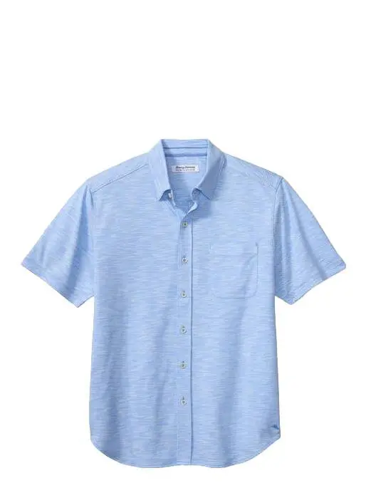 Tommy Bahama San Lucio Tides Islandzone® Short Sleeve Cotton Blend Button-up Shirt - Big Sky Blue