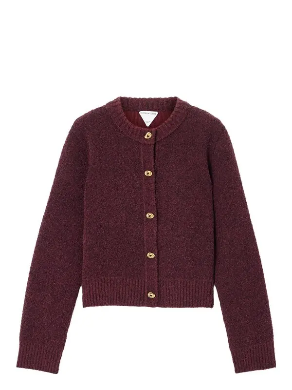 Bottega Veneta Bouclé Cardigan - Red