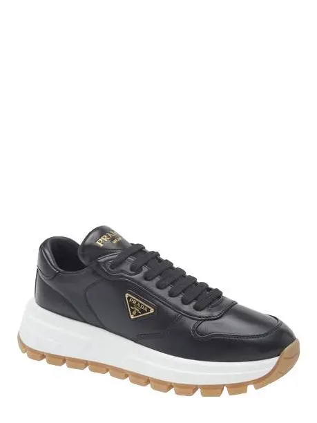 Prada Prax Leather Sneaker - Nero