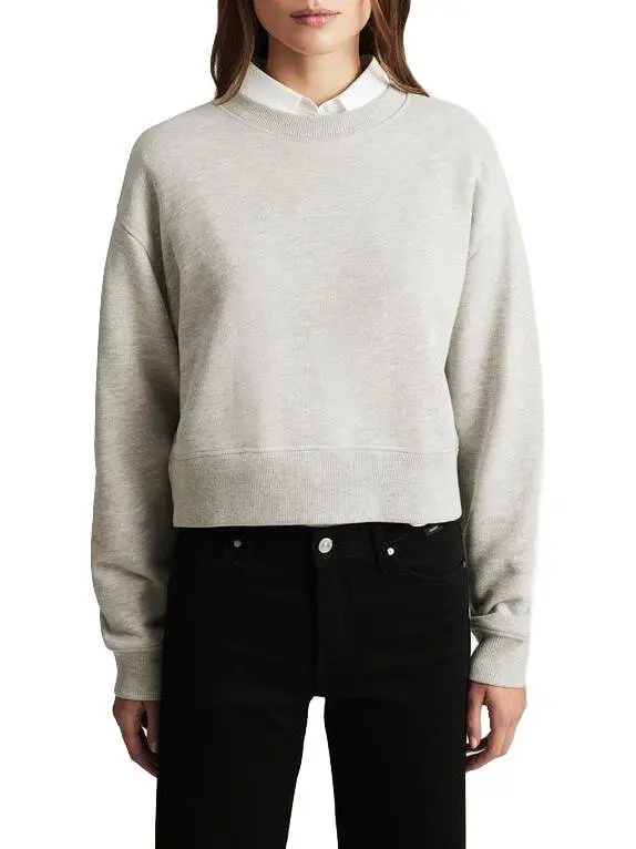 MAVI Cropped Crewneck Sweatshirt - Grey Melange