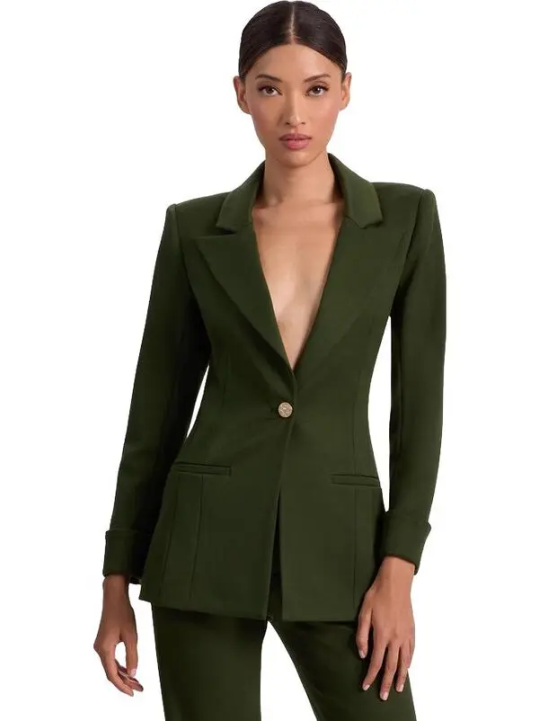Alice + Olivia Burns Fitted Blazer - Green