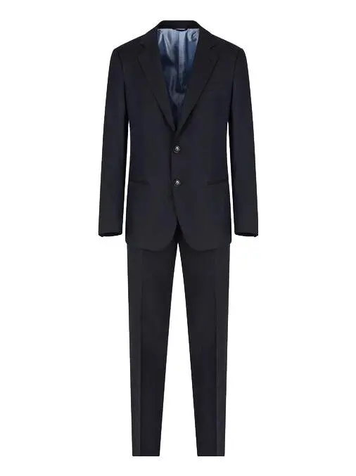 Giorgio Armani Manhattan Line Virgin-wool Single-breasted Suit - Navy