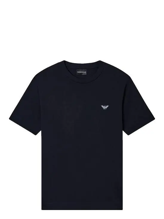 Emporio Armani Slim-fit T-shirt In Heavy Jersey - Navy