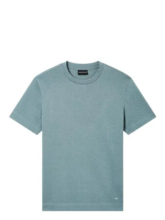 Emporio Armani Asv Us Exclusive Jacquard Jersey T-shirt - Blue