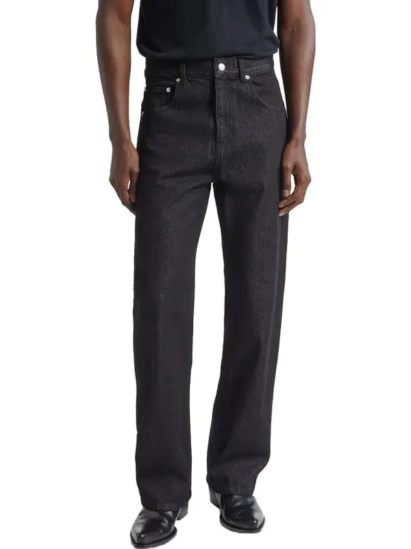 SECOND / LAYER Big Papi Relaxed Straight Leg Jeans - Black Stone Wash