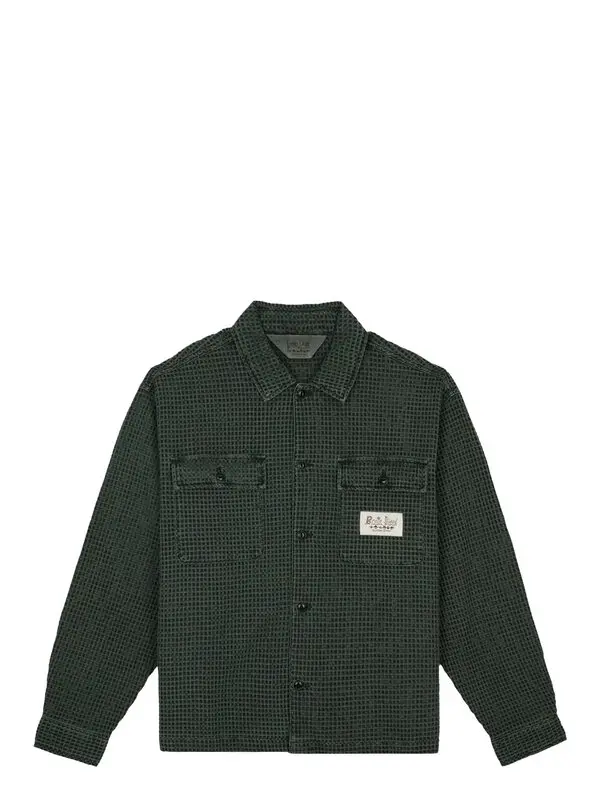 BRAIN DEAD Waffle Button-up Shirt - Green
