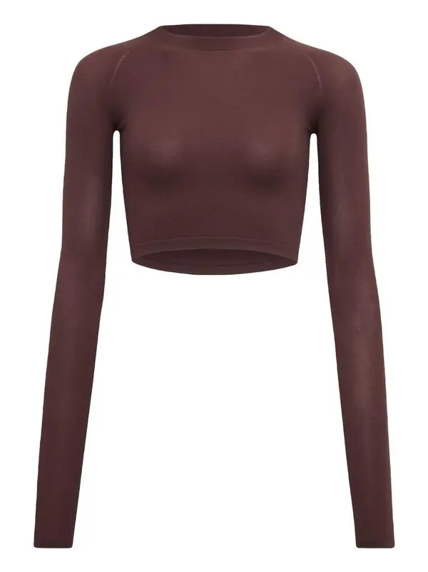 Alaïa Crop Top Long-sleeve - Brown