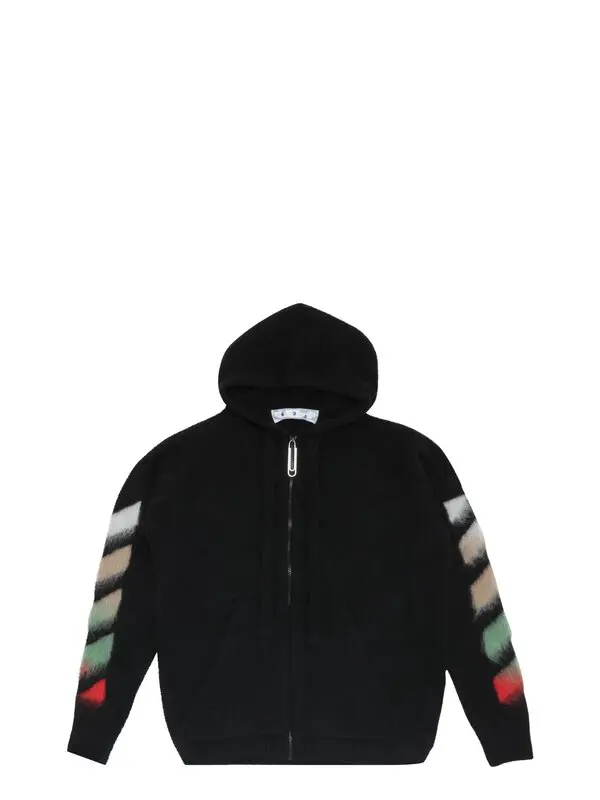 Off-White Diag Brushed Zip Hoodie - Black