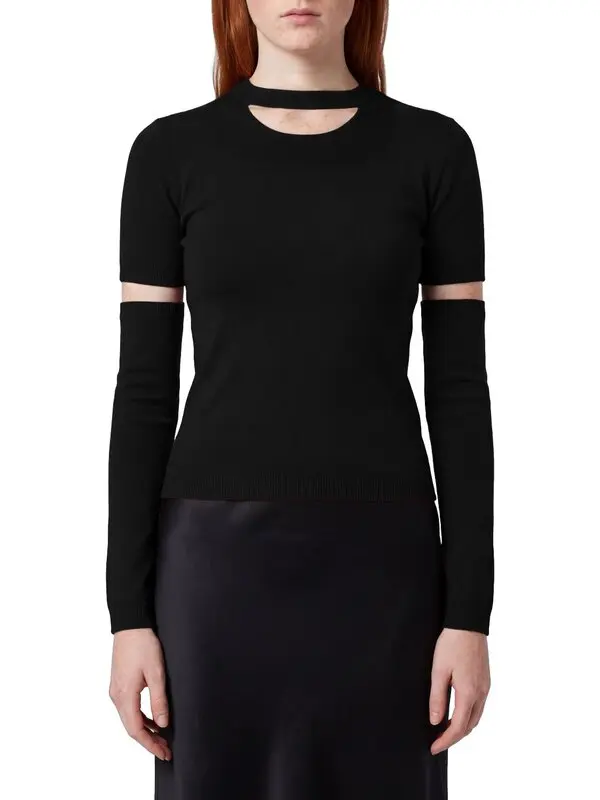 Federica Tosi Ribbed Knit One-shoulder Top - Black