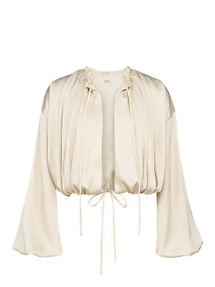 House Of Cb Talia Tie-neck Blouse - Ecru