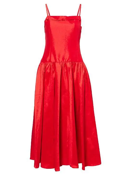 SISTER JANE Woven Midi Dress - Red