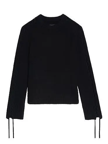 Zadig&Voltaire Wool And Cashmere-blend Jumper With Lace Detail - Black