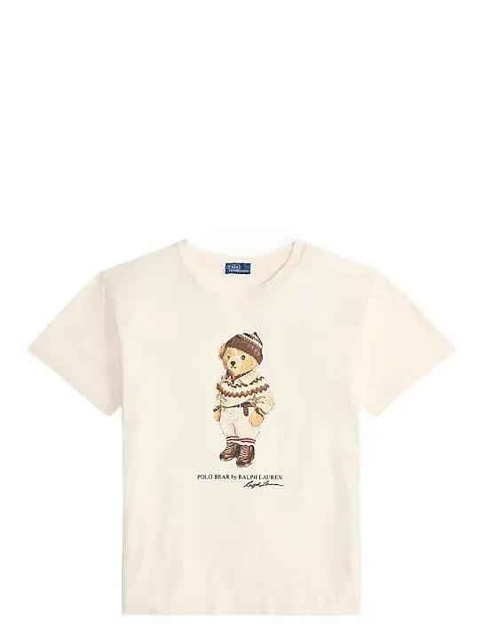 Polo Ralph Lauren Polo Bear Branded-print Cotton-jersey T-shirt - Warm White