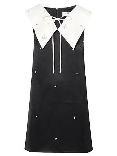SISTER JANE Embellished Satin Mini Dress - Black