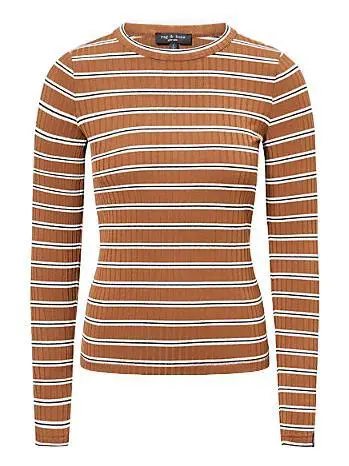 Rag & Bone Luca Striped Jersey Top - Toffm