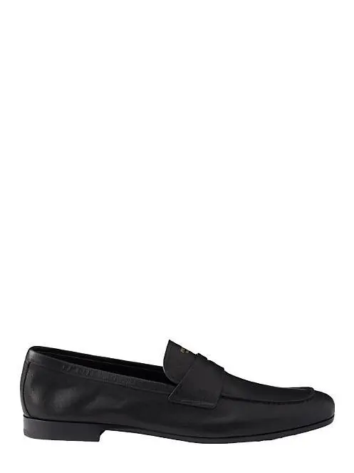 Prada Penny-tab Leather Loafers - Black