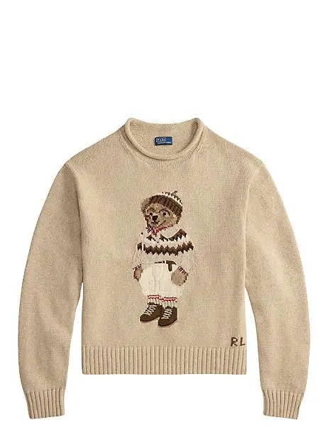 Ralph Lauren Polo Bear Knitted Jumper - Dark Almond Marl