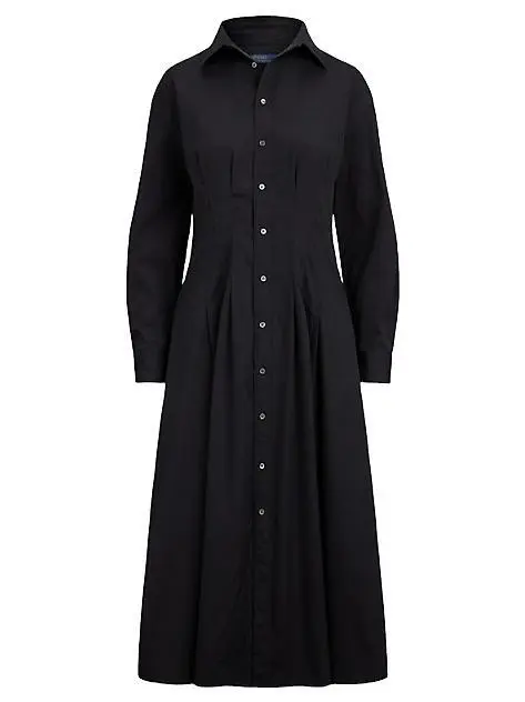 Polo Ralph Lauren Collared Cotton Midi Dress - Polo Black