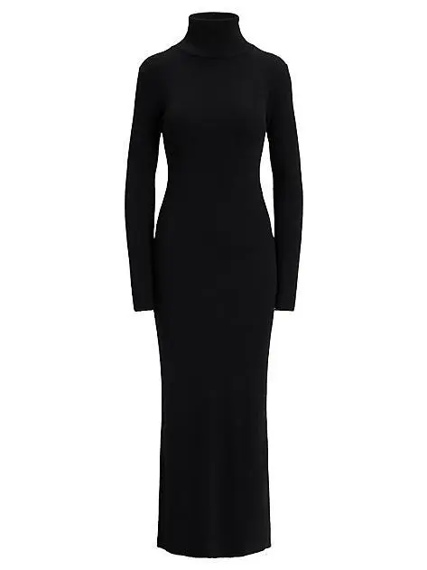 Polo Ralph Lauren Ribbed High-neck Stretch-knit Maxi Dress - Polo Black