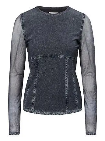 Rag & Bone Miramar Long-sleeve Mesh Top - Wshbk