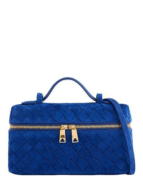 Bottega Veneta Suede Cross Body Bag - Blue Royal