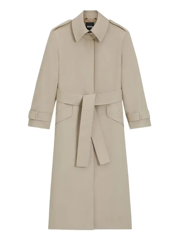 BOSS Ciolet Wool Trench Coat - Beige