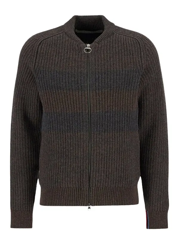 PAUL SMITH LOVES BARBOUR Knit Bomber - Brown