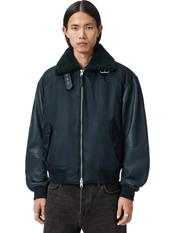 ALLSAINTS Elton Aviator Jacket - Blue