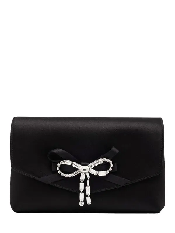 JIMMY CHOO Soft Bow Clutch - Black/silver