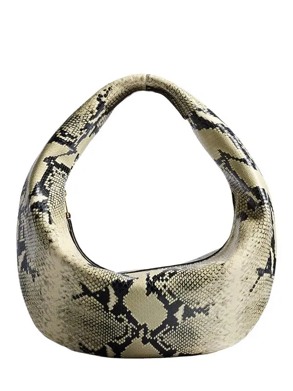 Khaite Olivia Medium Python-embossed Hobo Bag - Natural
