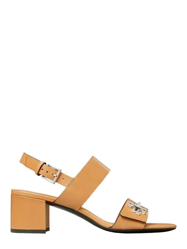 Tory Burch T-lock Leather Block-heel Sandals - Camello