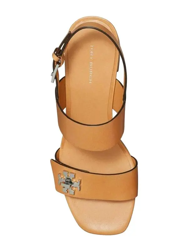 Tory Burch T-lock Leather Block-heel Sandals - Camello