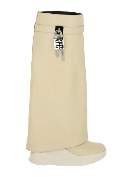 Givenchy Shark Lock Biker Boots - Beige