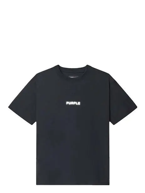 PURPLE BRAND P104tbpw Textured Jersey Short Sleeve Tee Shirt - Black