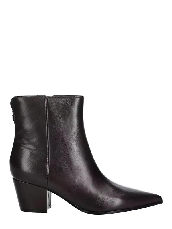 Guess 5mm Halisa Leather Ankle Boots - Brown