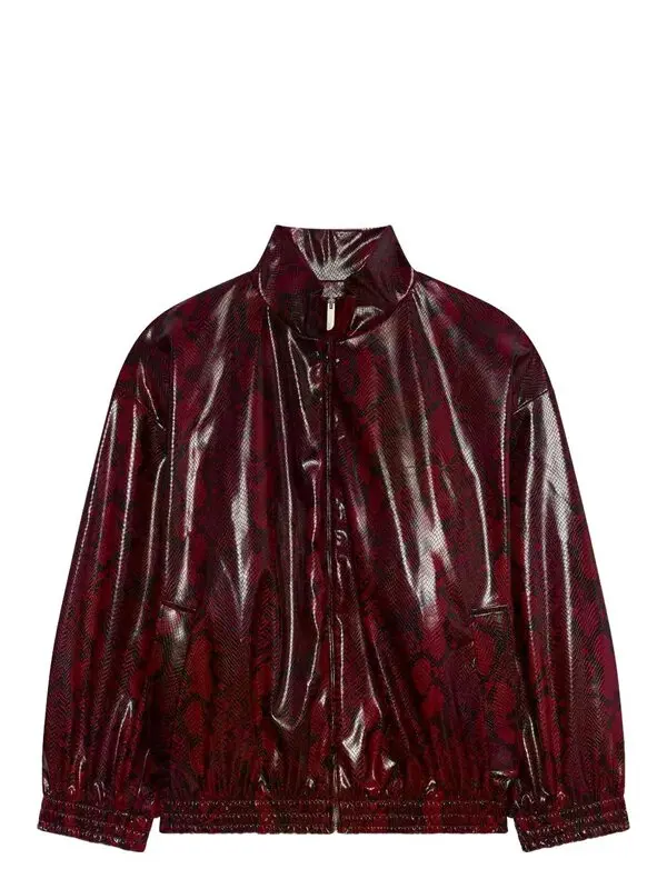 Gcds Snakeskin Zip Jacket - Red