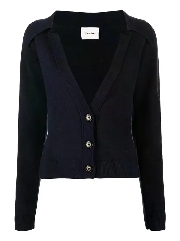 Nanushka V-neck Knit Cardigan - Blue