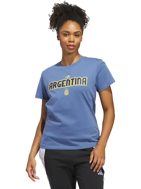Adidas World Cup 26 Argentina Home Graphic Tee - Crew Blue