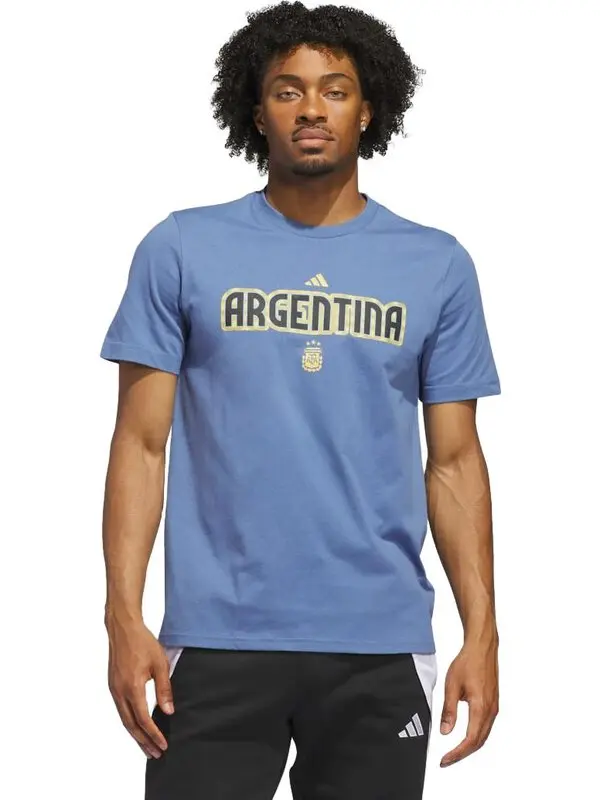 Adidas World Cup 26 Argentina Home Graphic Tee - Crew Blue