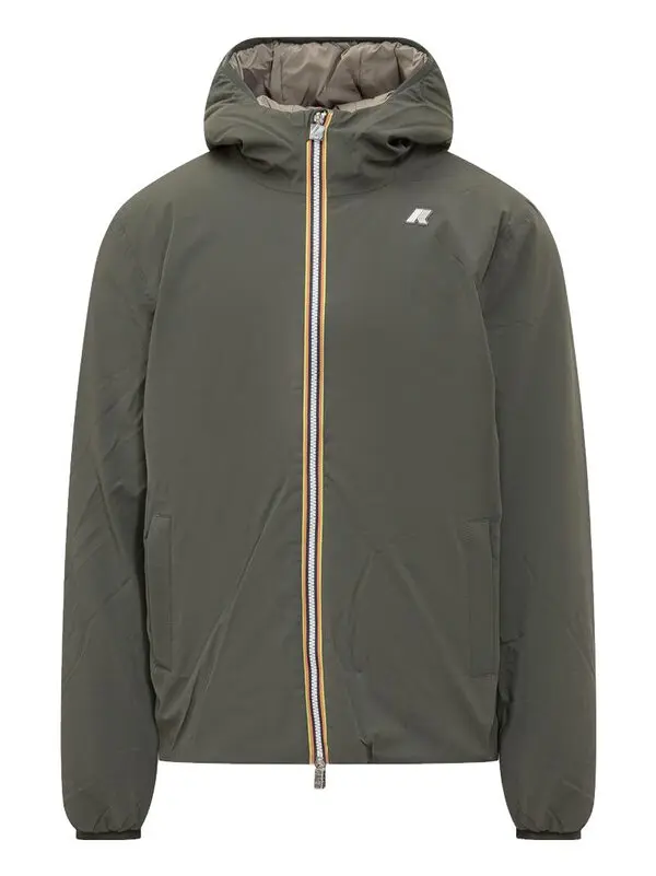 K-WAY Reversible Waterproof Jacket With Hood - Green