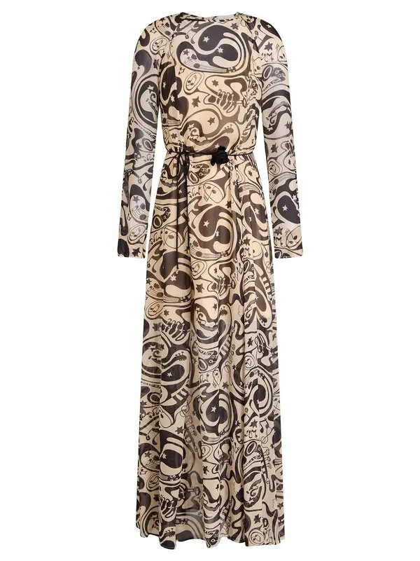 Zimmermann Printed Georgette Maxi Dress - Beige